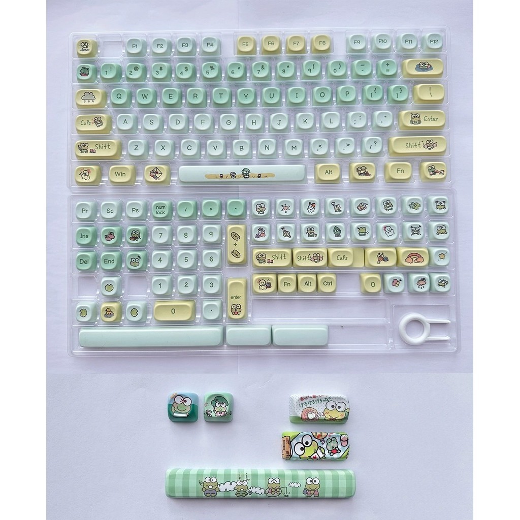 PBT keycaps moa Lolita Bunny Big-eyed Frog Butter Candy Rainbow ...