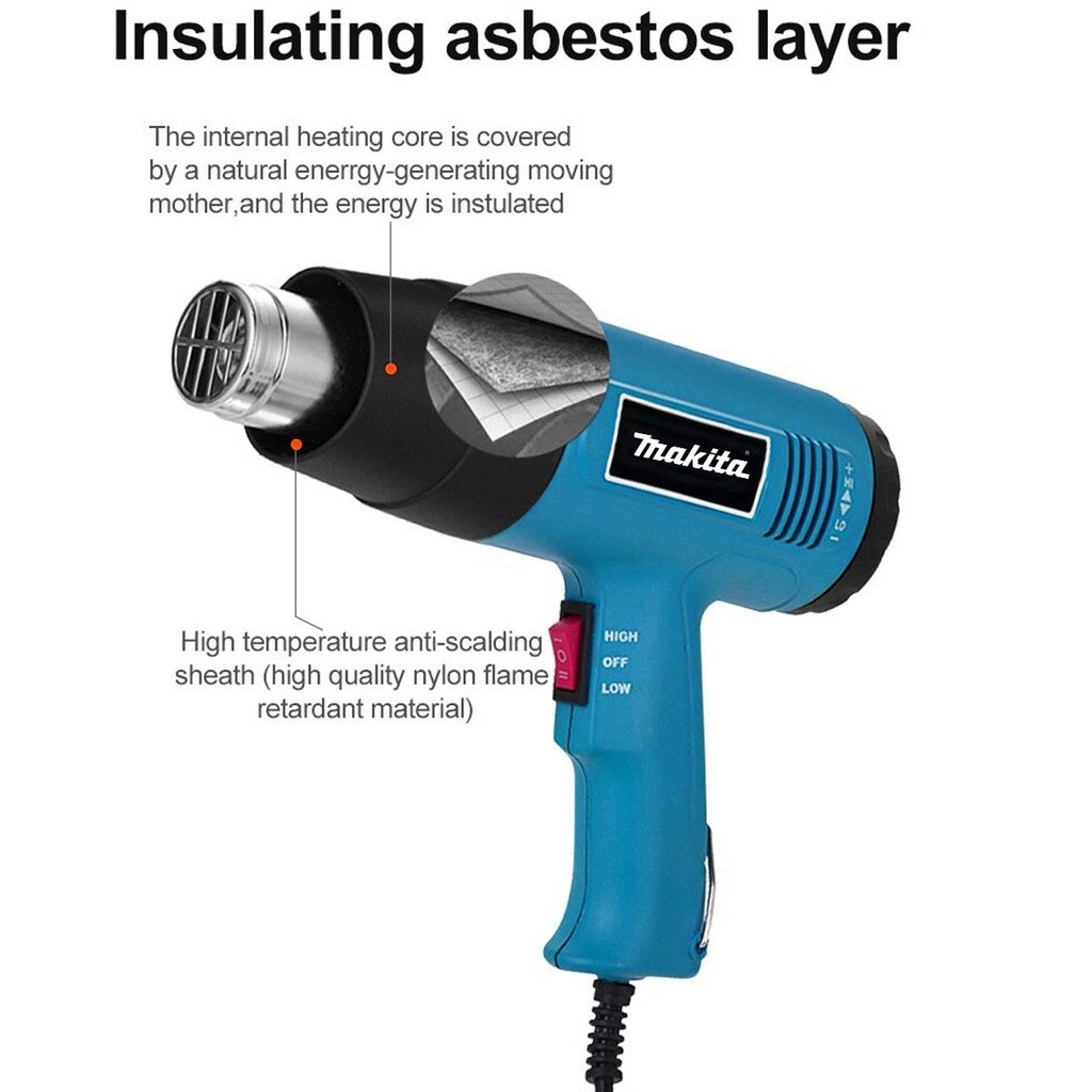 ♞Makita Heat Gun Blower Cordless Heat Gun Sealer Heatgun Heat Guard Hot ...