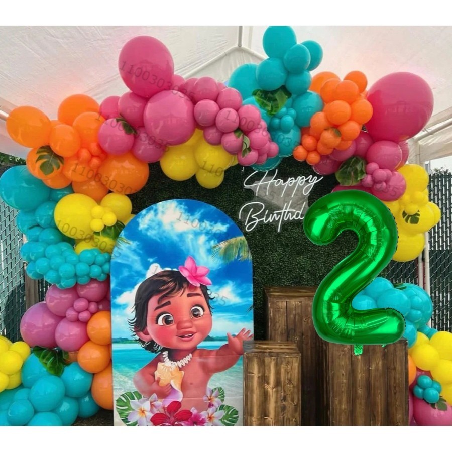 Moana Balloons Age 1-9 Kids Birthday Decoration 32inch Number Foil ...