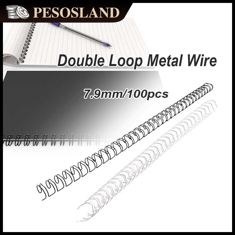 100pcs Double Loop Wire Spring Notebook Spiral Spring Plastic Binder ...