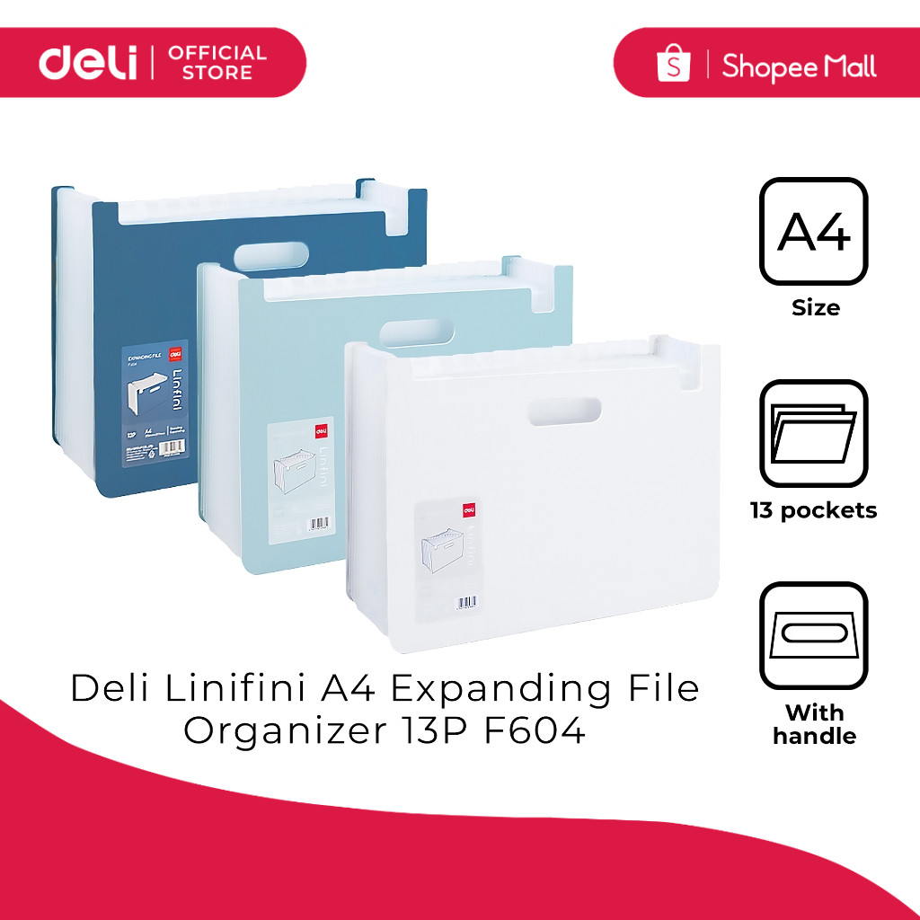 Deli F604 Linifini A4 Expanding File Organizer 13P | Shopee Philippines