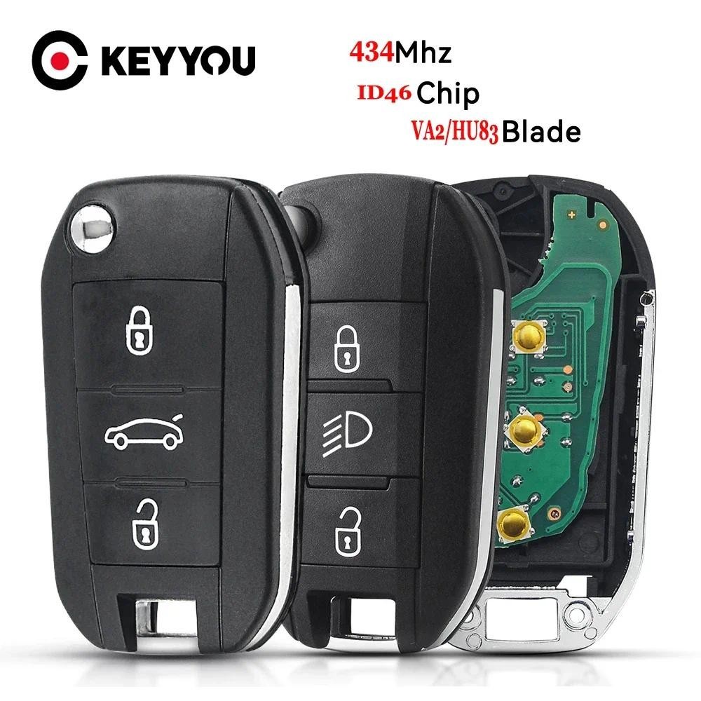 434MHz Remote Car Key Control For Peugeot 208 2008 301 308 5008 508 ...