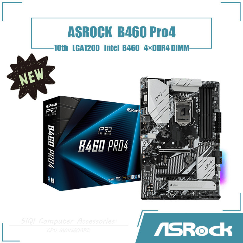 ASROCK B460 Pro4 Motherboard Adopting Intel B460 chipset, 10th ...