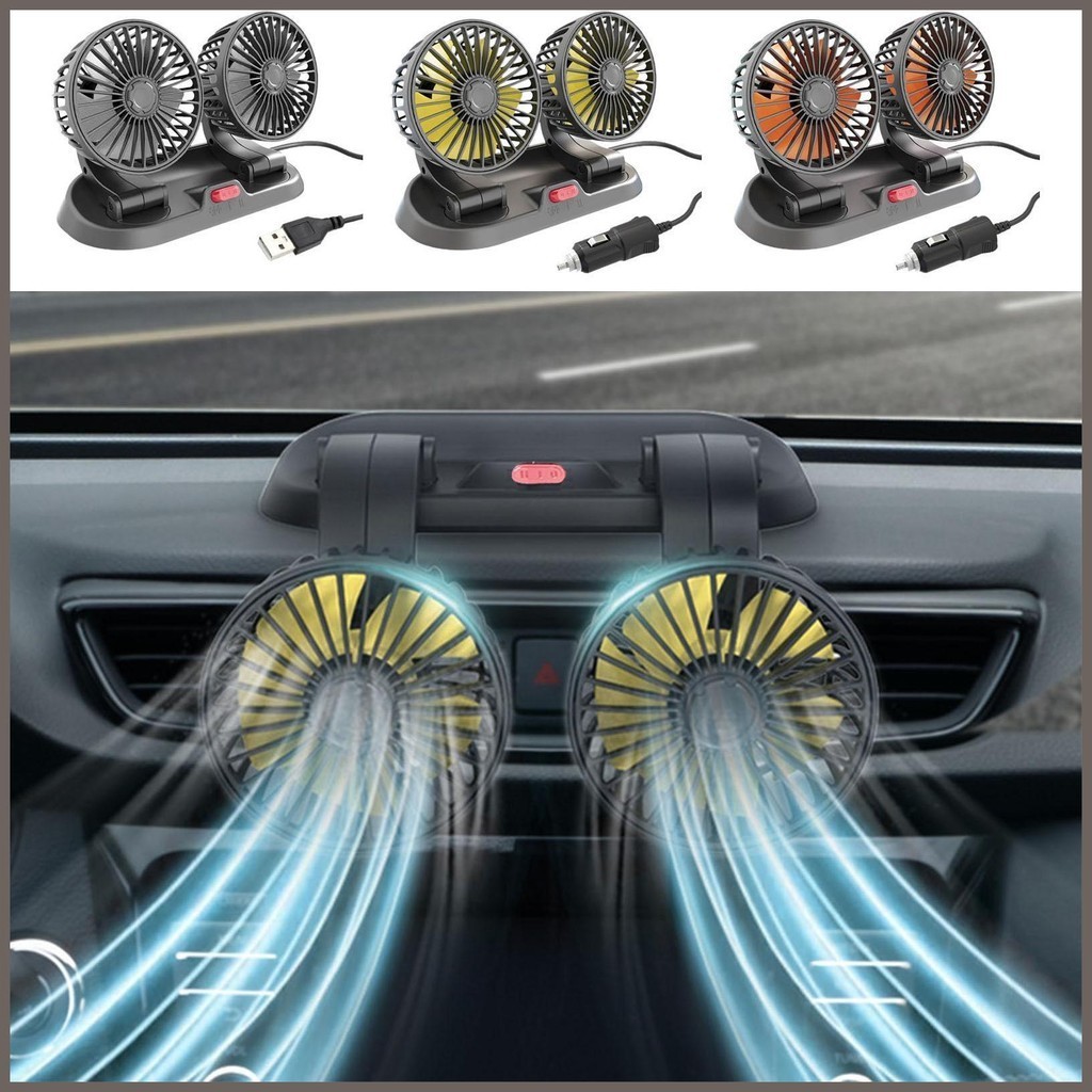 Car Dashboard Fan Dashboard Cooling Fan with Double Head 5v12v/24v 360 ...
