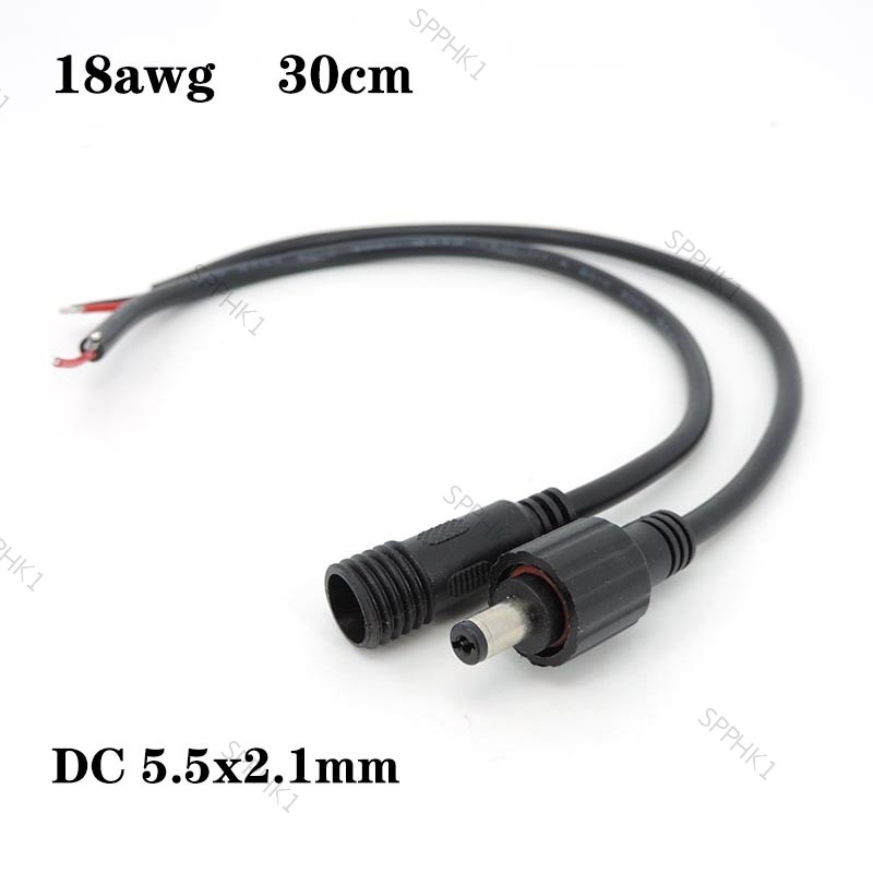 DC Male and Female 5.5 x 2.1mm IP68 Waterproof 18AWG 7A Connector Plug ...