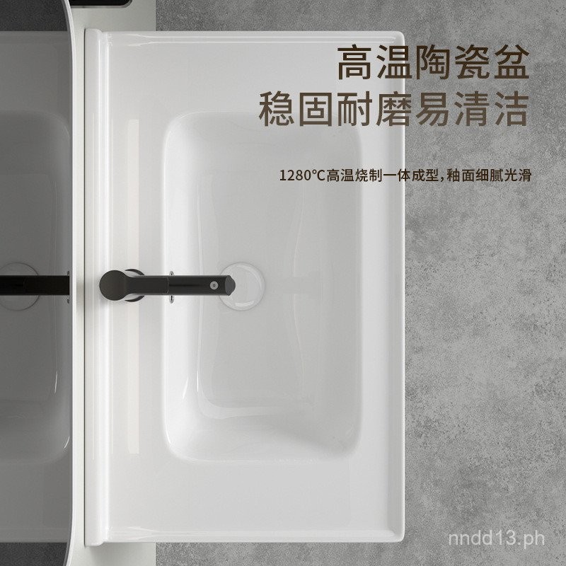 New Style Mid-Side Basin Ceramic Integrated Basin Bathroom Cabinet ...