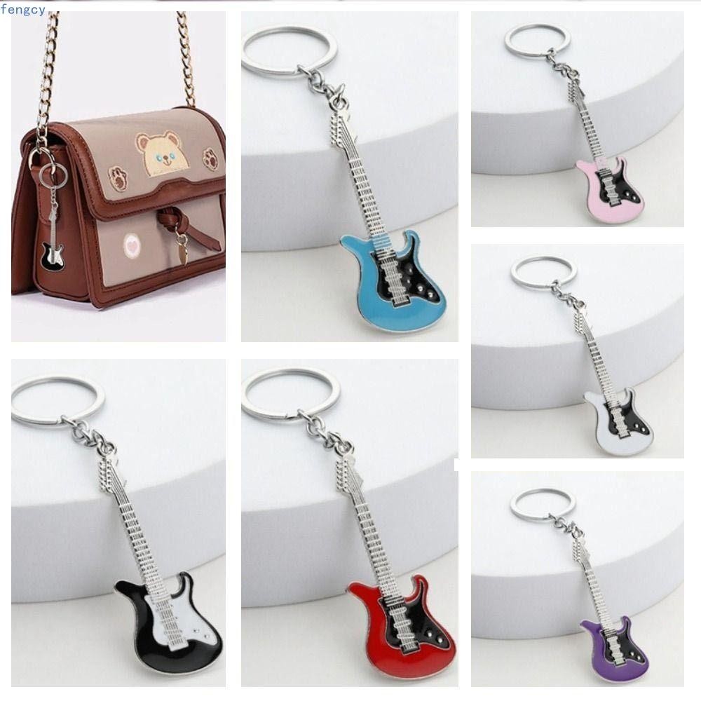 FENGCY Guitar Keychain, Zinc Alloy Musical Elements Bag Pendant, Little ...