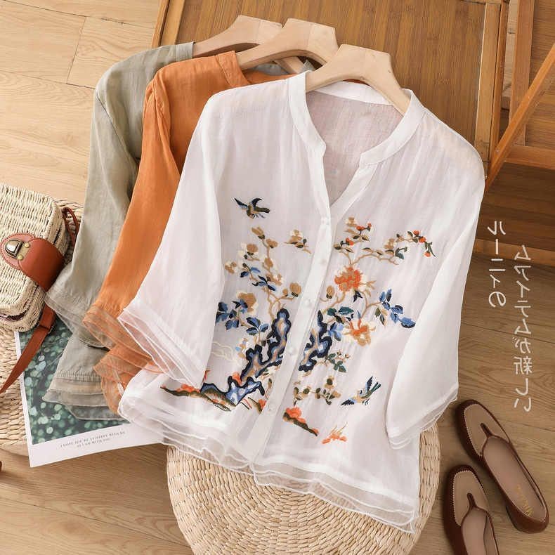 Asian Inspired Attire for Women Barong Blouse 1/2 Sleeve Cotton and ...