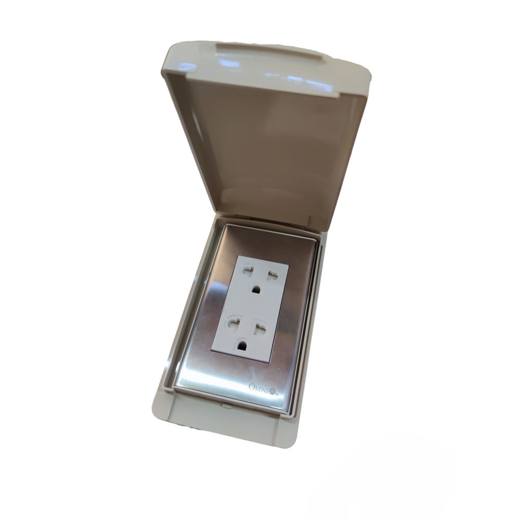 OMNI Weatherproof Duplex Universal Outlet 16A 220V with Stainless Plate ...