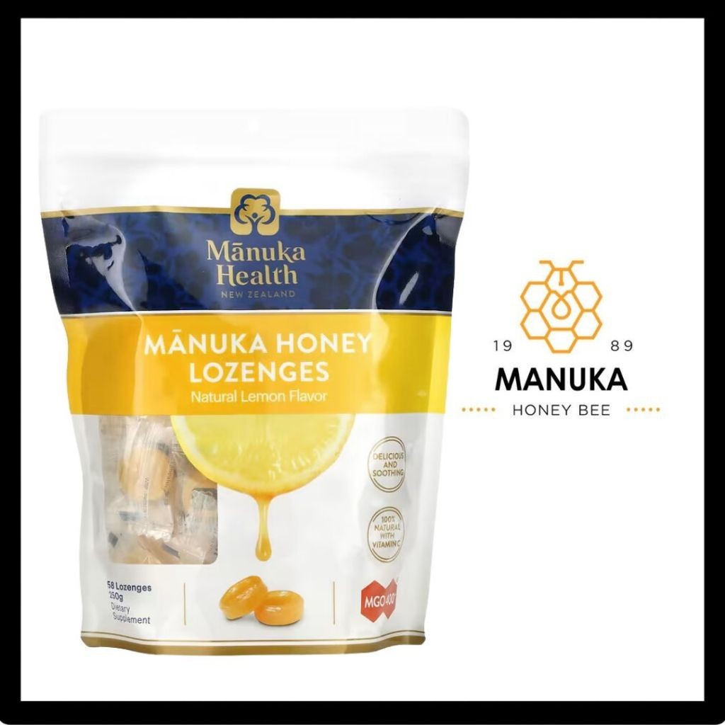 Manuka Health, Manuka Honey Lozenges, Lemon, MGO 400+, 58 Lozenges ...