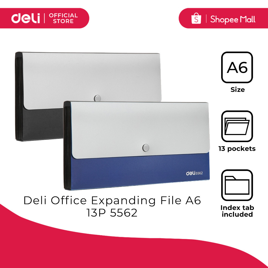 Deli 5562 Office Expanding File A6 13P | Shopee Philippines