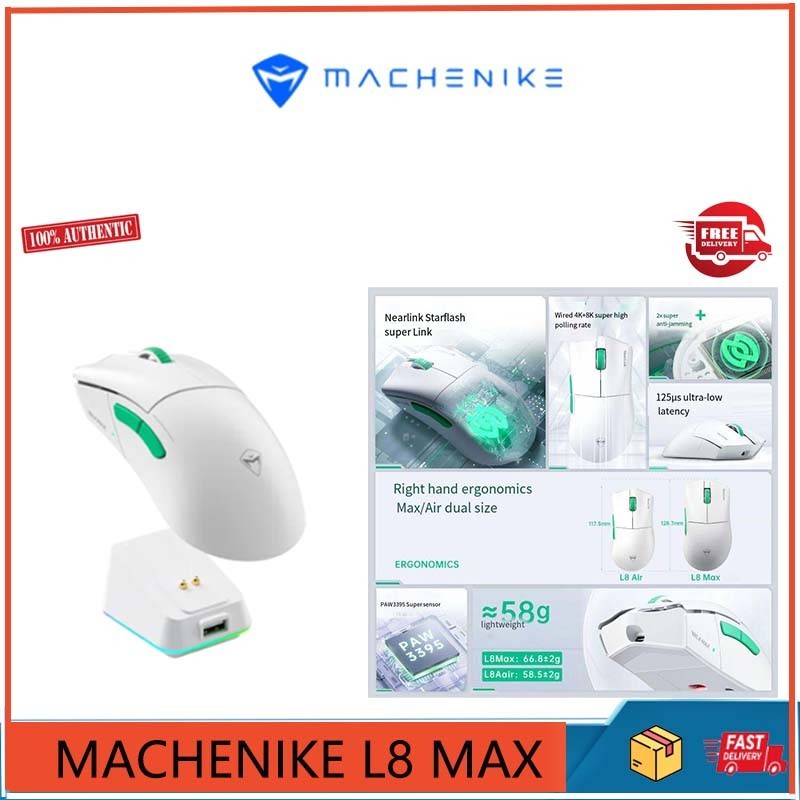 Machenike L8 Max star flash mouse, Bluetooth wired three mode video ...
