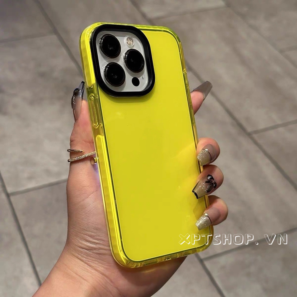 Yellow Colored Edge Phone Case For iPhone 15 Pro Max 15 Pro 15 14 13 12 ...