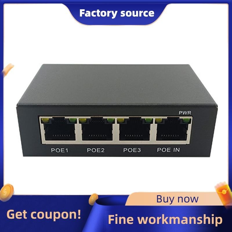 1 PCS 4 Port Gigabit POE Extender 100/1000M Network Switch Extender ...