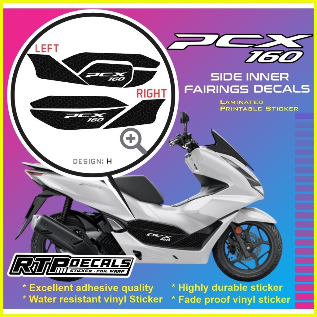 Honda Pcx 160 Side Inner Fairings Decals Sticker(PRINTED and LAMINATED ...