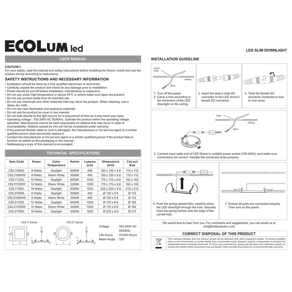 Firefly Ecolum Recessed Round Light Emitting Diode LED Downlight ... Firefly Ecolum Recessed Round Light Emitting Diode LED Downlight ...