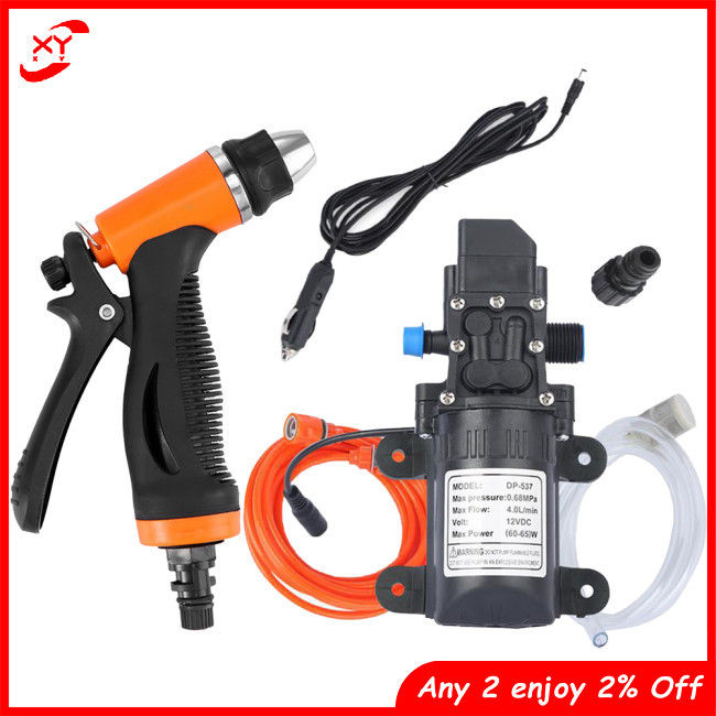 XY 12v Car Washer Gun Water Pump High Pressure Cleaner Mini Portable ...