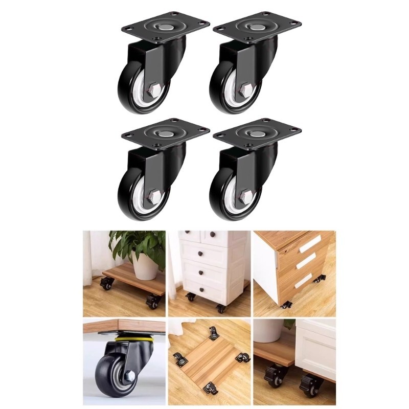 BT Set of 4 Polyurethane Wheels Threaded Stem Wheels Univeral Wheels ...