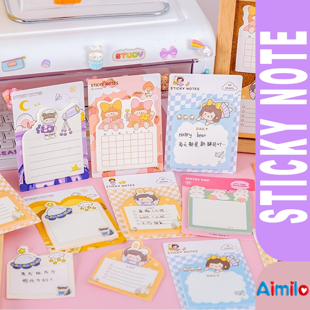 Sticky Notes Memo Sticky Notes Picture Cartoon Character Shapes Cute ...