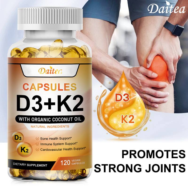 DAITEA Vitamin K2 MK7 & D3 Supplement | Bone & Heart Health Support ...