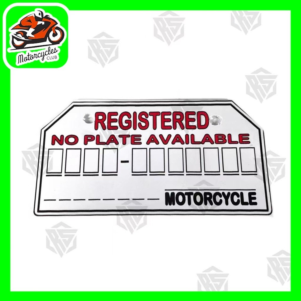 MOTORCYCLE FOR REGISTRATION PLATE FOAM TYPE UNIVERSAL [HURRICANE SPEED ...