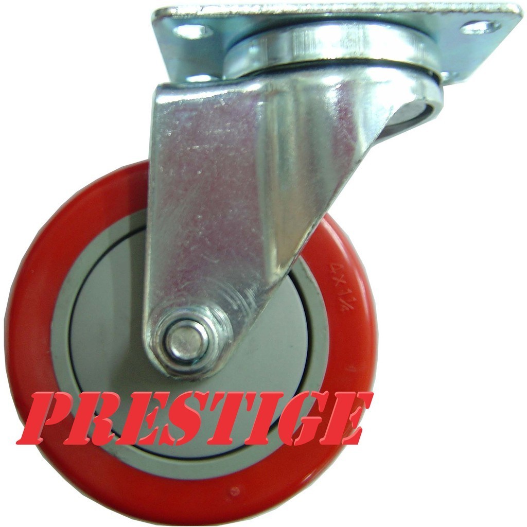 4'' 5'' - MEDIUM DUTY ROUND SOLID CASTOR C/W THERMOPLASTIC POLYURETHANE ...