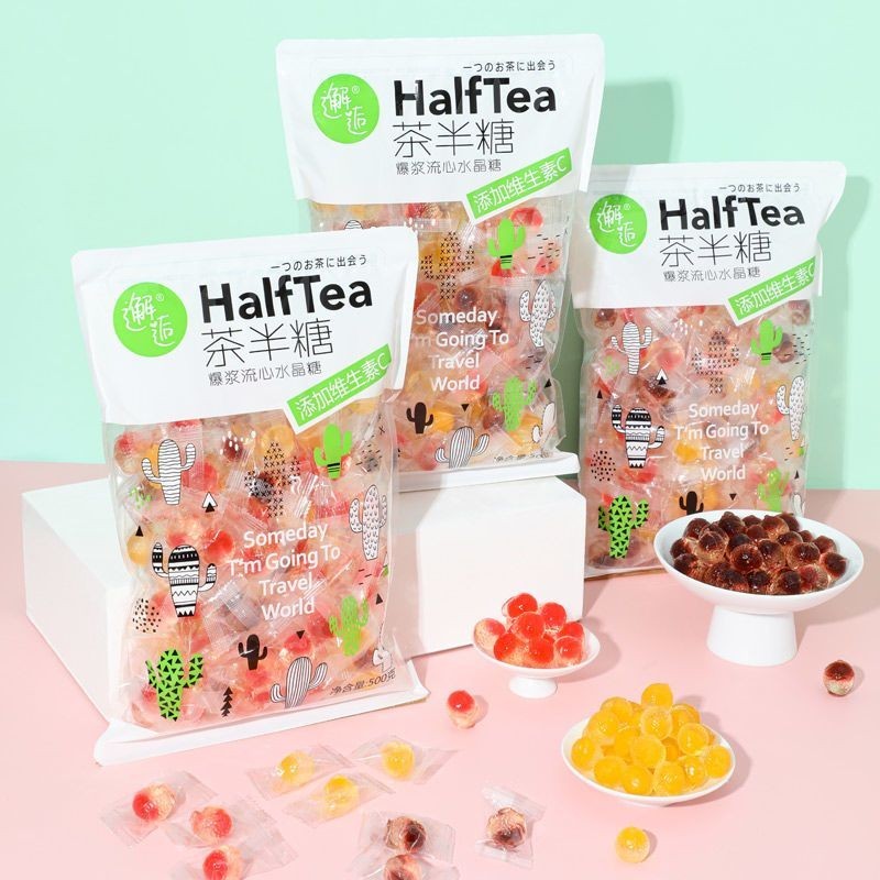 Tea, half sugar, burst syrup, fruit juice, soft candy, flowing crystal ...