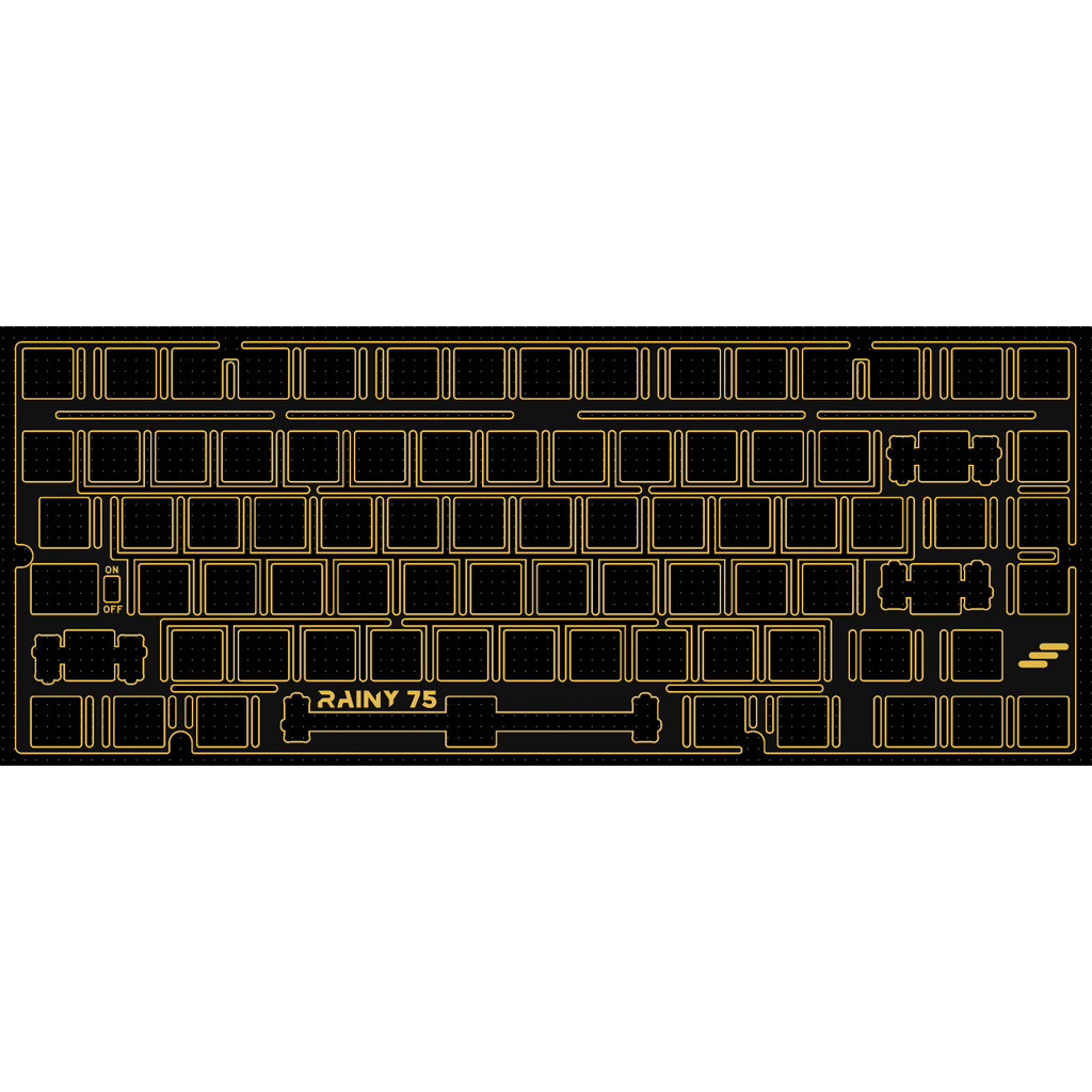 Rainy75 custom mechanical keyboard accessories black core sinking gold ...