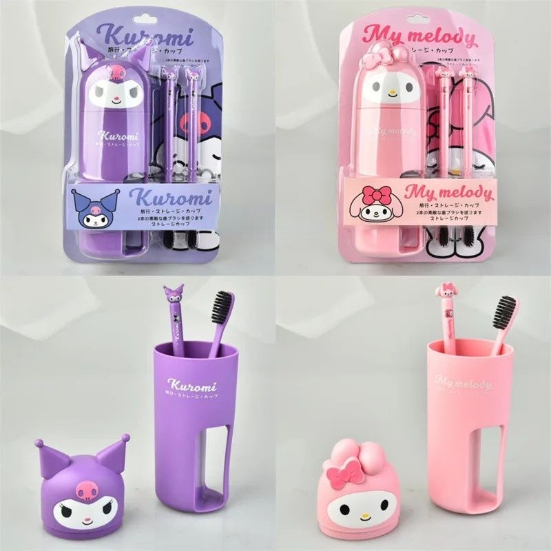 Sanrio My Melody Kuromi Hello Kitty Soft Toothbrush Mouthwash Cup ...