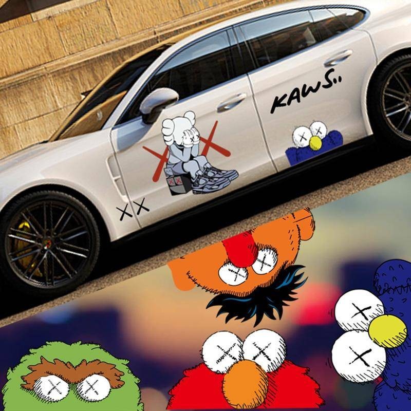 Sesame Street Kaws Car Sticker Body Scratch Cover Sticker XX Eye ...