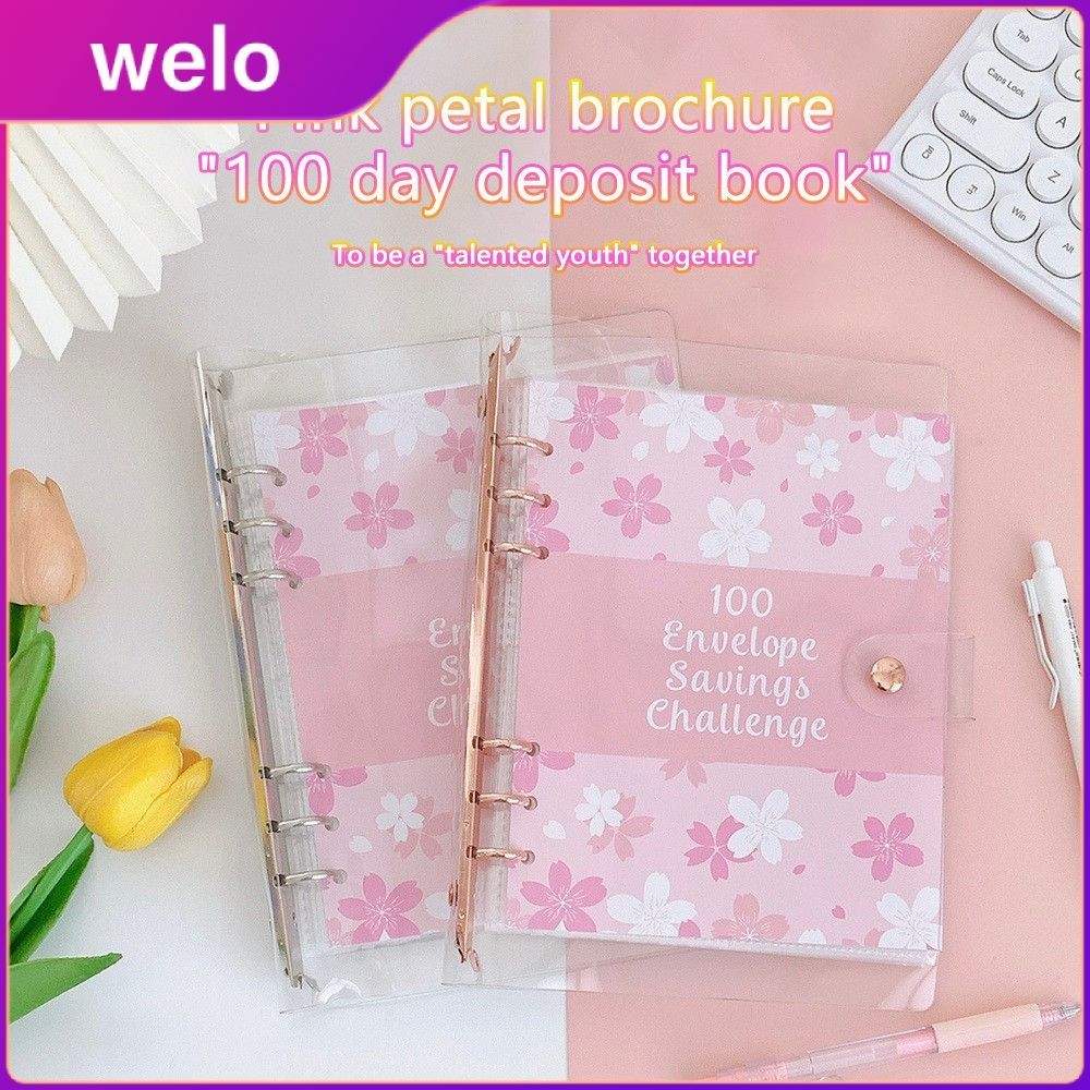 WELO Cherry Blossom 100 Envelope Challenge Notebook Pink Petals ...