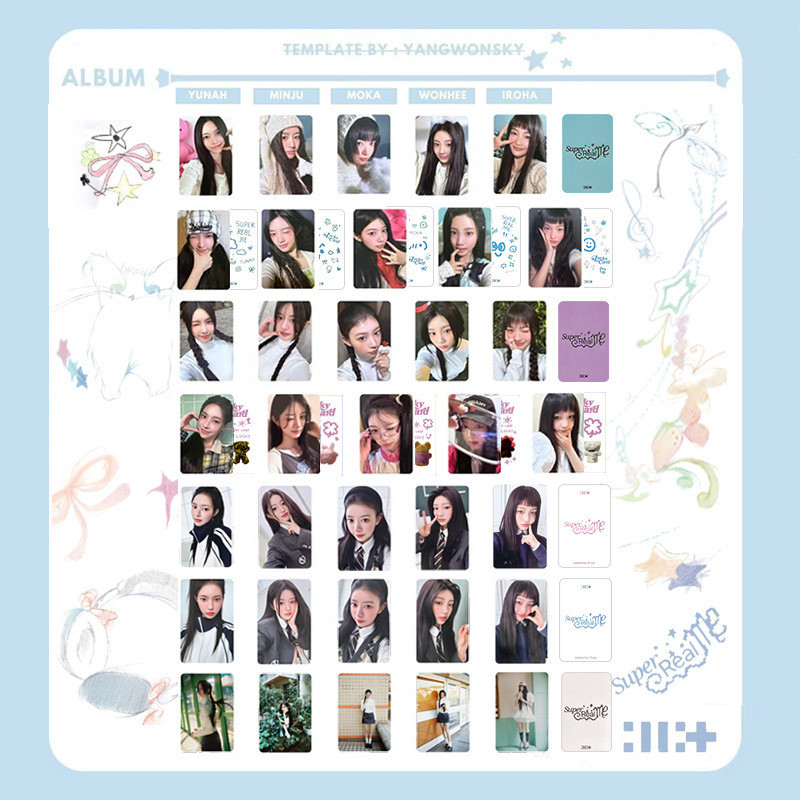 Kpop ILLIT Super Real Me Album Cards Special Cards Postcards Members' Individual Cards ...