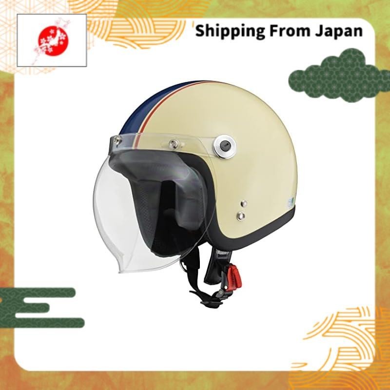 LEAD Industries Motorcycle Helmet Jet BARTON BC-10 Ivory Navy Free ...