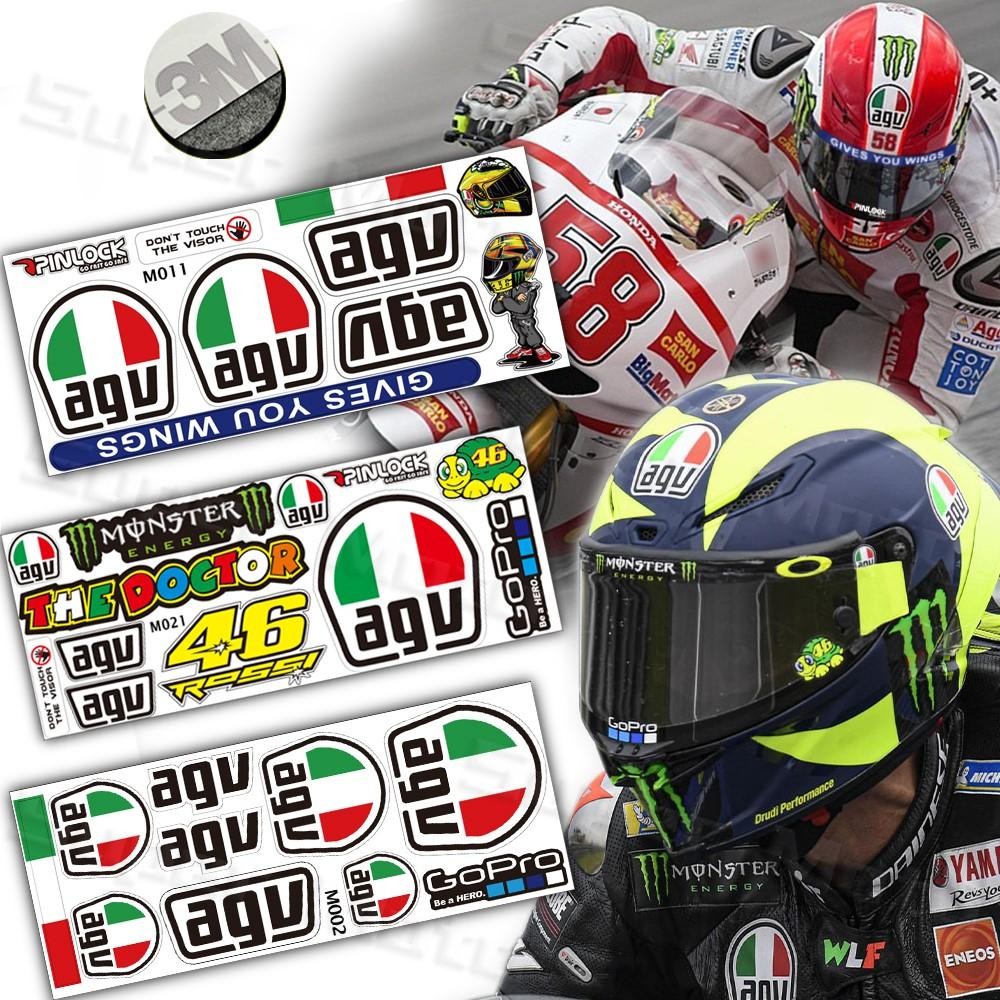 3M Motorcycle Helmet Sponsor AGV Rossi NO.46 Decal Scratches Stickers ...