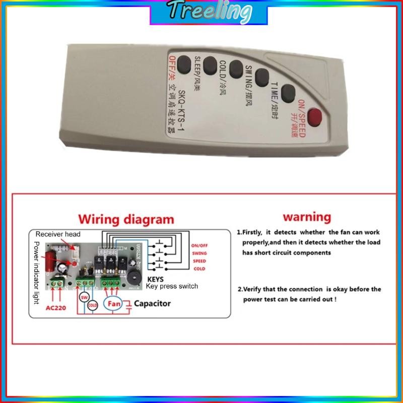 Treeling Air Conditioner Control Panel with Remote Control Cooling Fan ...