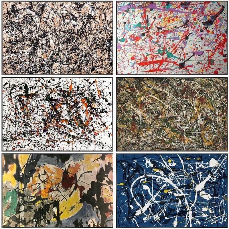 Jackson Pollock Abstract Free Line Mural Painting Prints Poster HD ...
