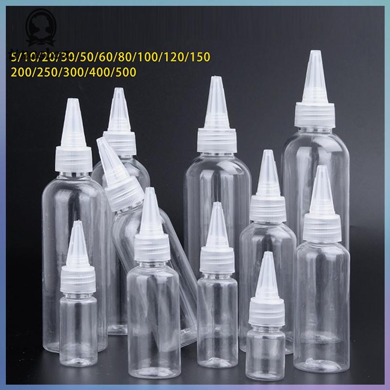 TINA 10-200ml Plastic Squeeze Dropper Bottle With Screw Cap Transparent Eyes Liquid Ink Oil ...