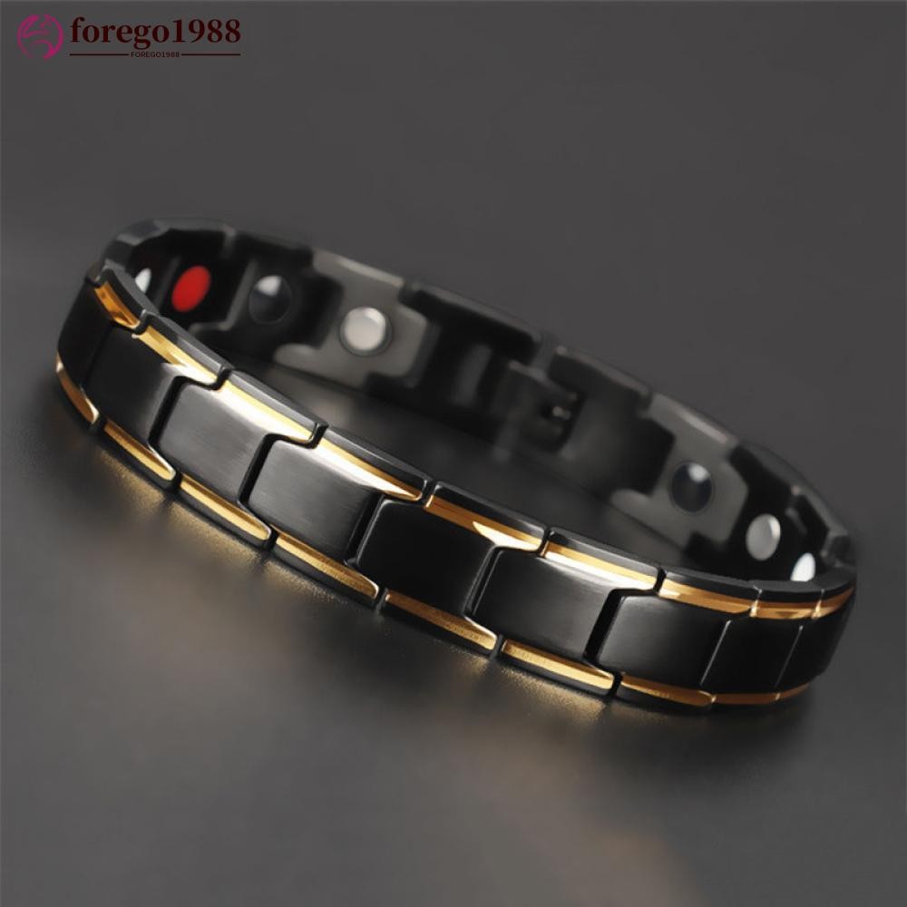 FOREGO1988 Fashion Health Energy Bracelet Men Stainless Steel Bio ...