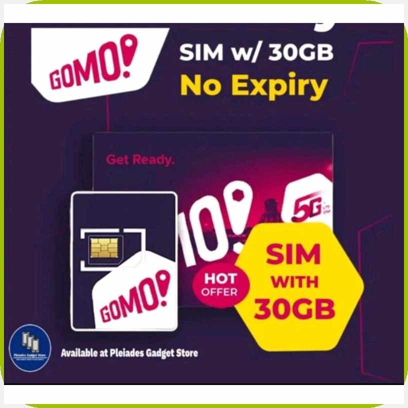 Gomo|H;Sim>e)30GB)V>No)d>Expiry | Shopee Philippines