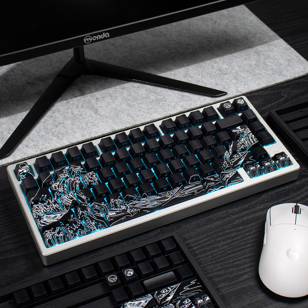 Yongqiu Ukiyo-E Japanese style Keycaps RGB PBT Double shot Cherry ...