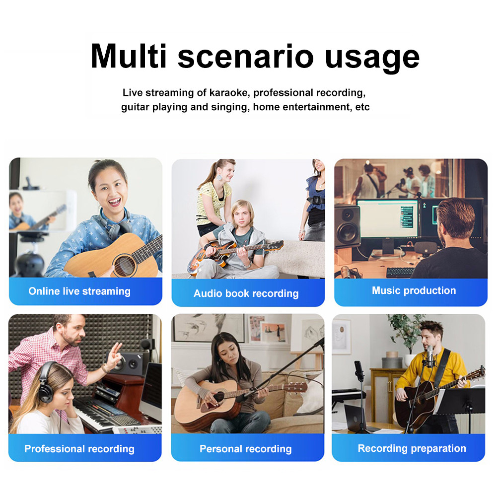 MD22 Portable Professional Sound Card 48V Phantom Power USB Audio ...