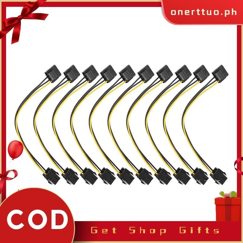 10 Pcs Molex to PCI-E Power IDE 4 Pin Female to 6 Pin Converter Cable ...