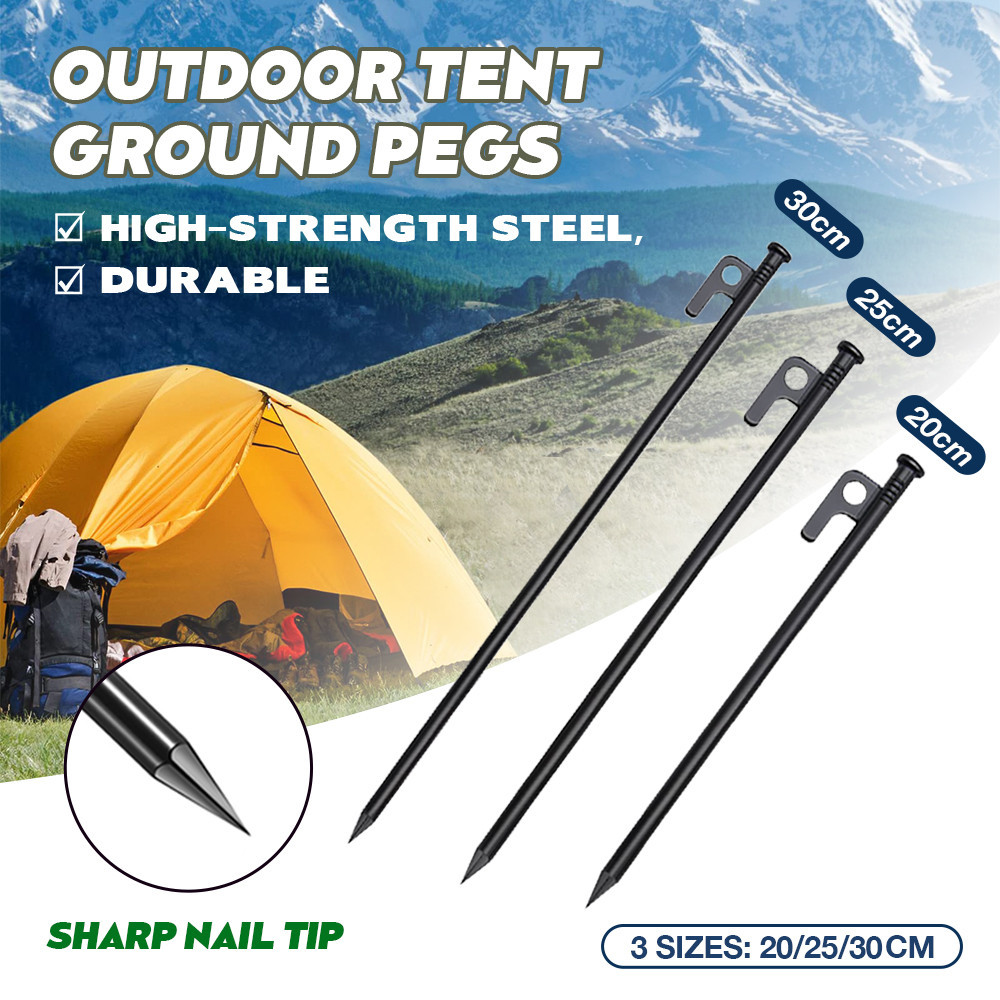 20/25/30cm Peg Stake Camping Peg Tent Peg Tarp 9mm Diameter Flysheet ...