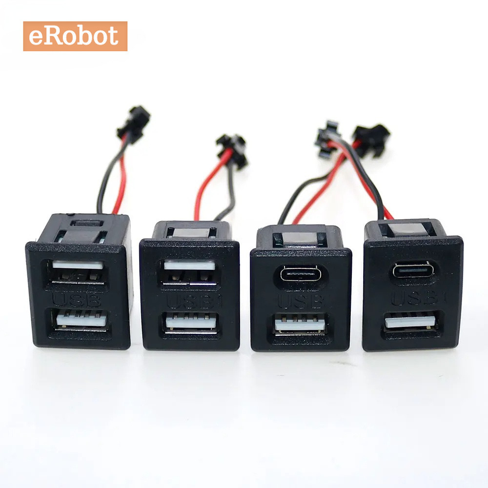 1PCS USB Female Base Type-C Double-Layer Socket USB A Type C Charging ...