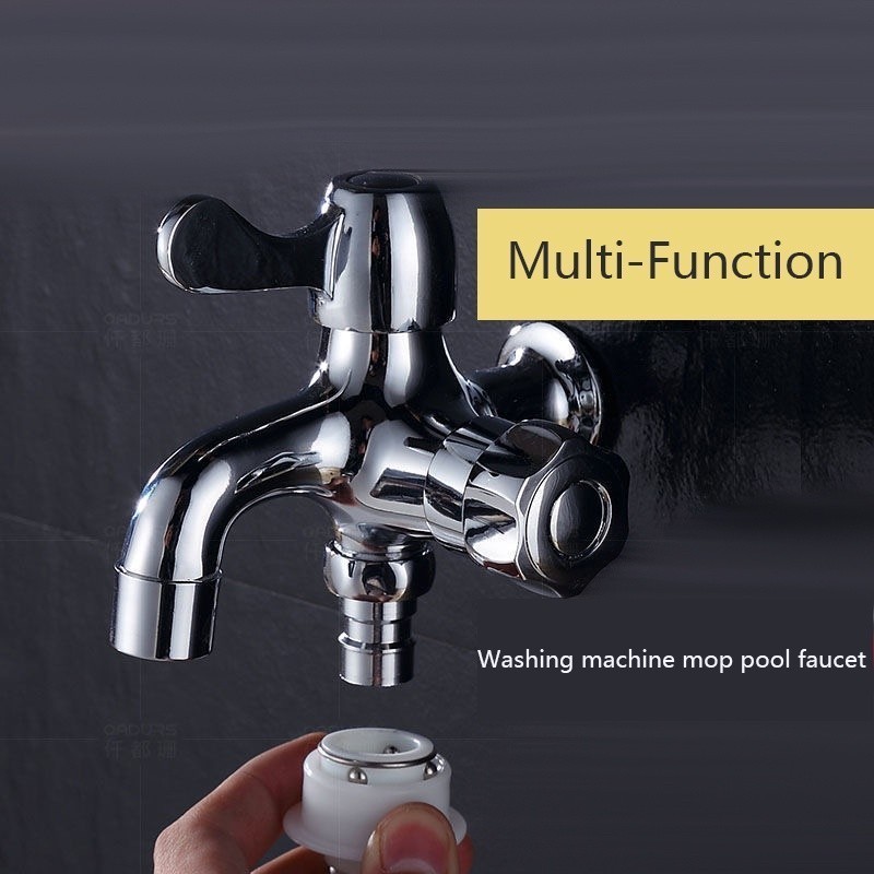 Water Faucet 304 Stainless Steel Faucet Washing Machine 1 Inlet 2 ...
