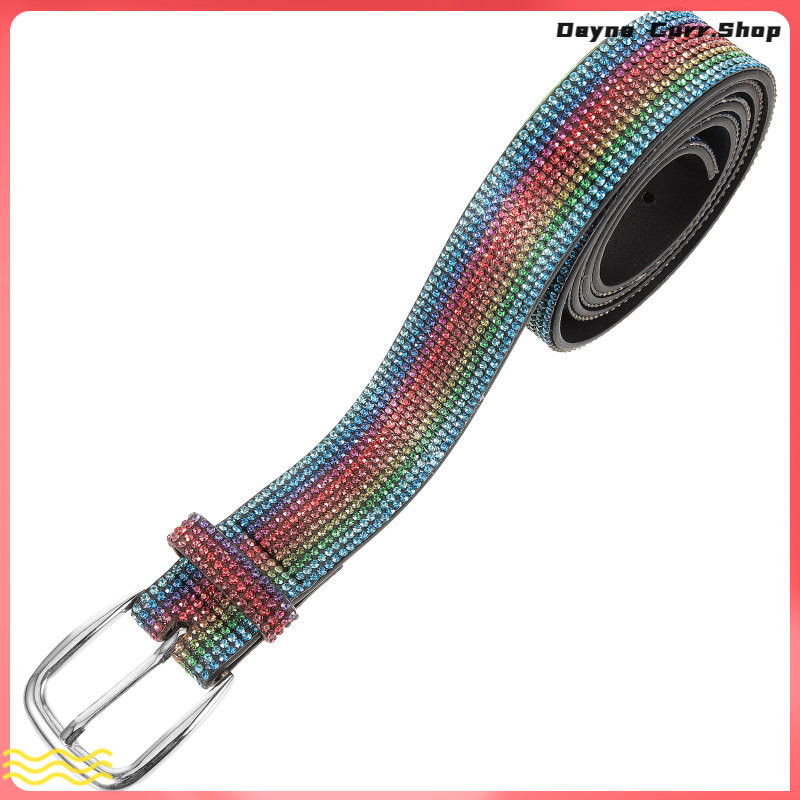 Leash Rhinestones Belt Rainbow with Hot Diamonds and Colorful Thin ...