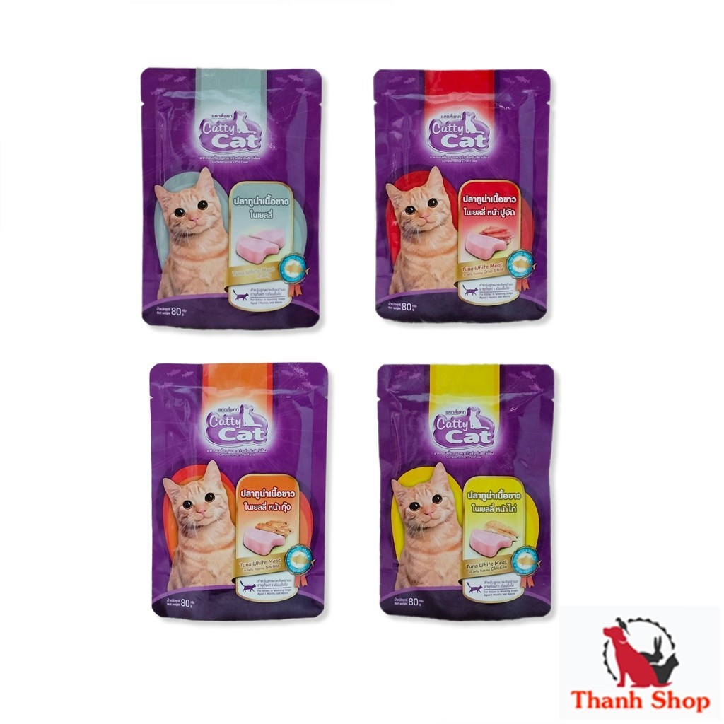 12 Sachets Of Catty Cat Food White Beef Tuna Wet Pack 80 g. | Shopee ...