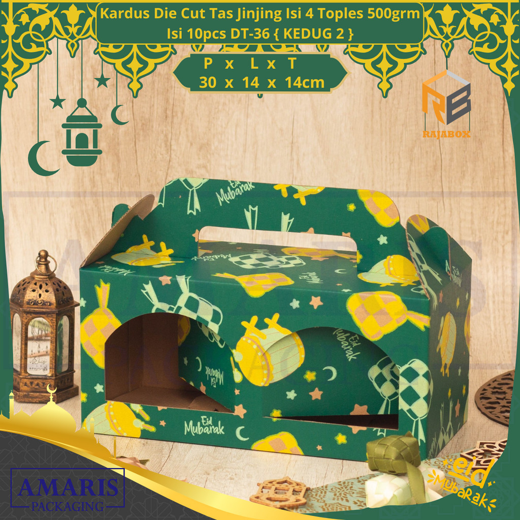 Dt-36 Die Cut Cardboard Tote Bag Contains 4 Jars 500 Gr Contains 10 Pcs ...