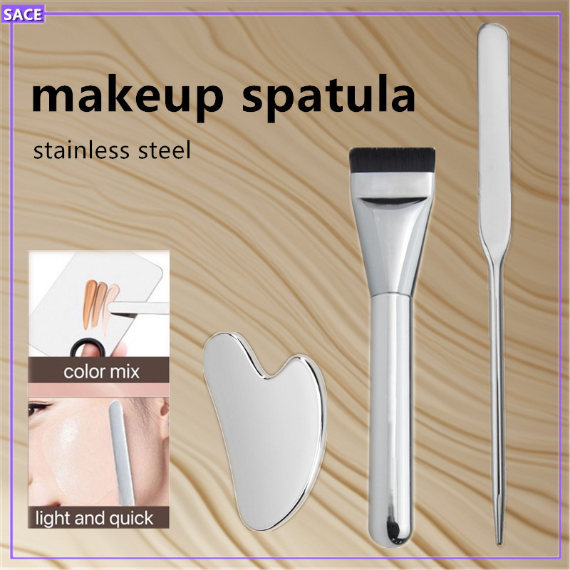 Foundation Brush Heart Spatula Stainless Steel Ultra-Thin Clear Makeup ...