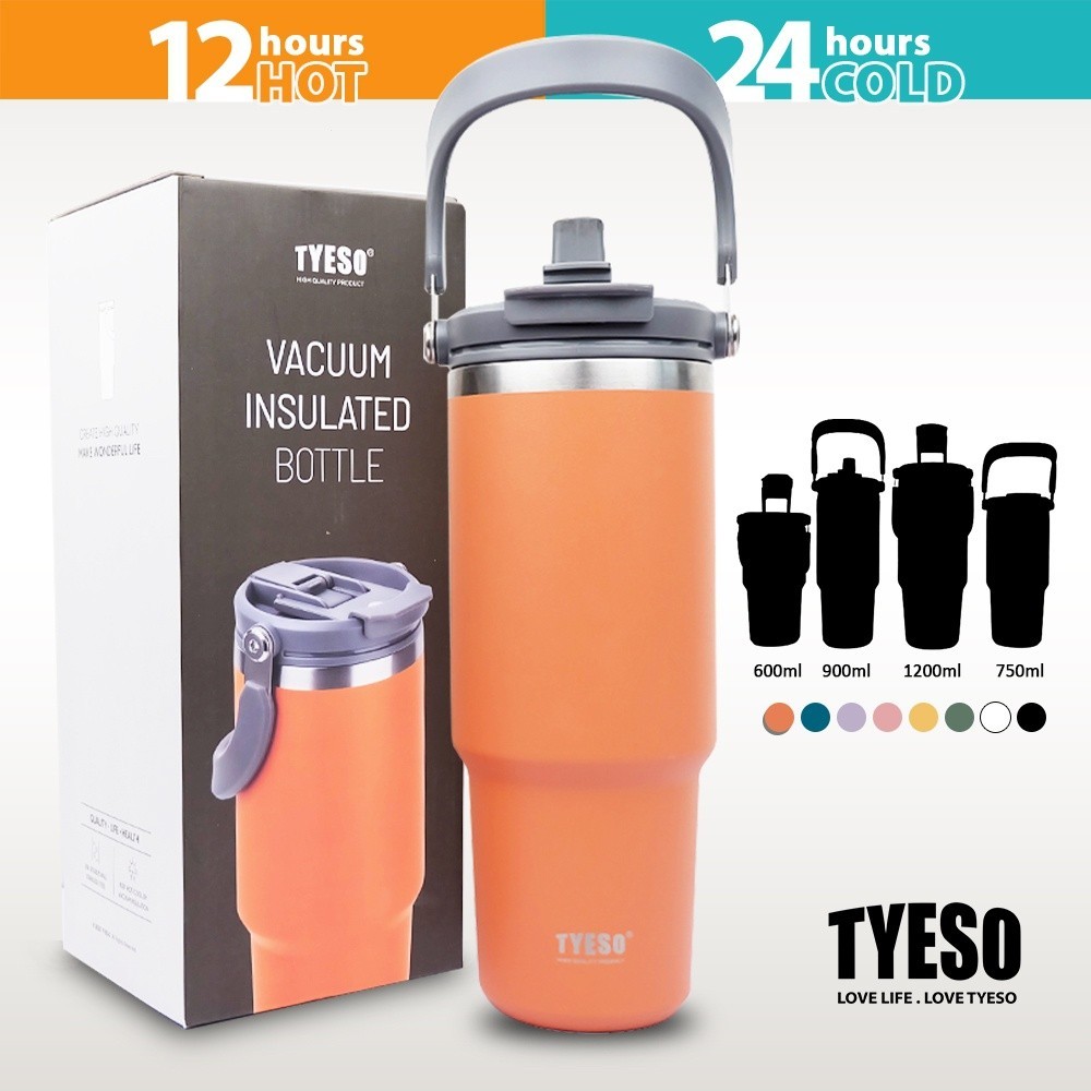 Original Tyeso Vacuum Insulated Tumbler Hot And Cold Thermoflask Stainless Steel Water Bottle ...